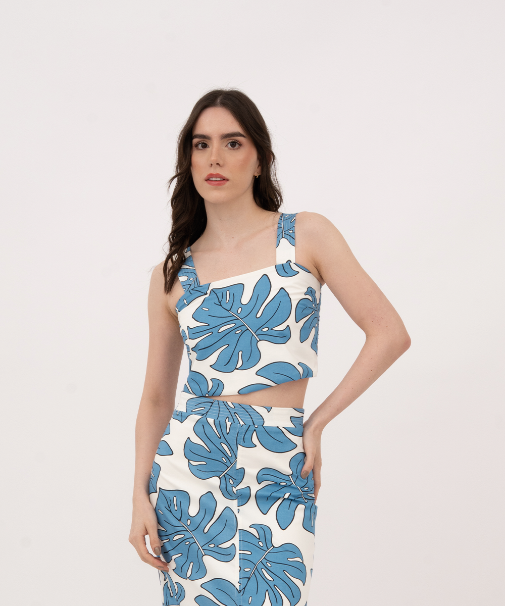 Blusa para mujer tiras anchas AZUL RADIANTE – Ticket Store