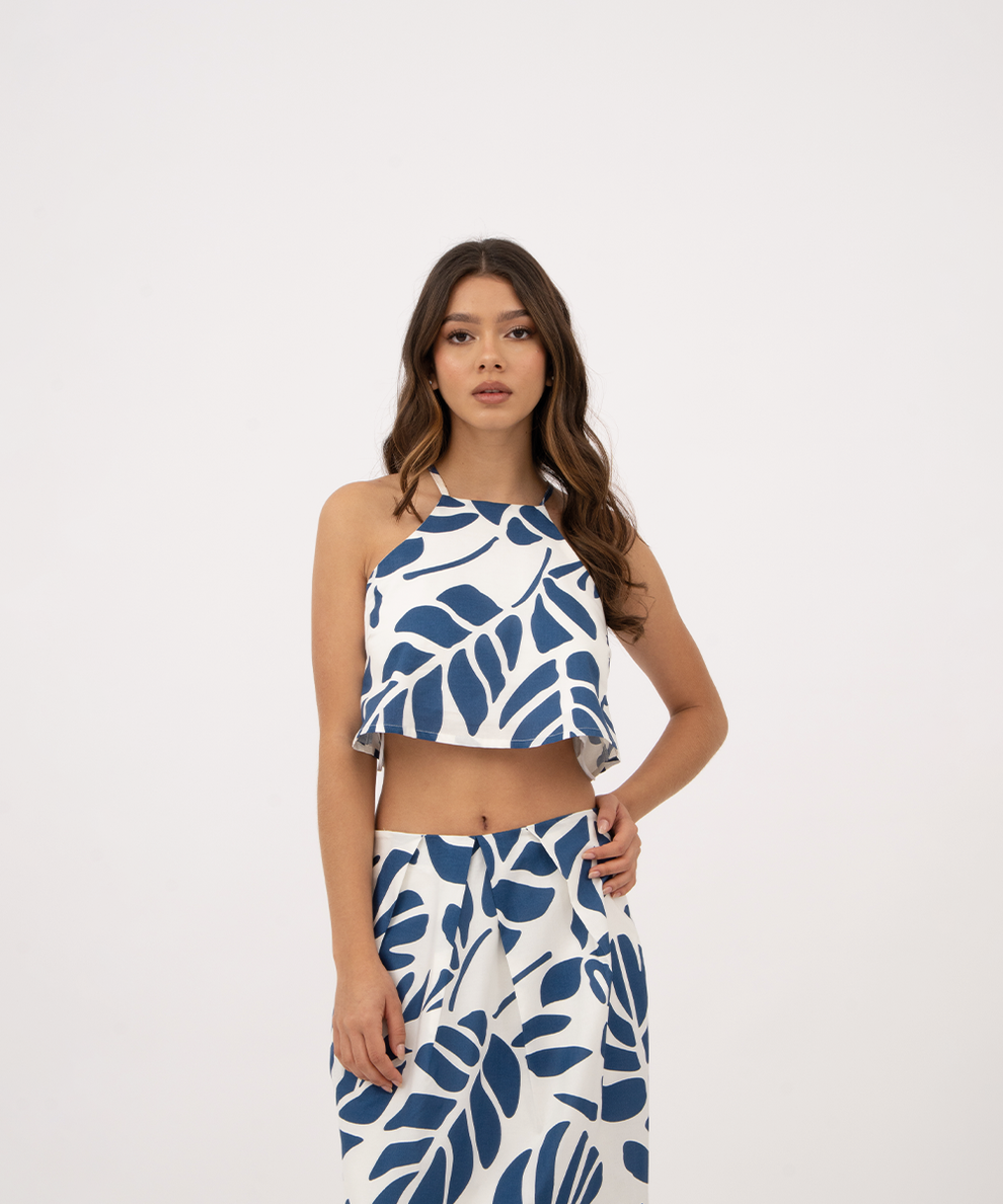 Crop top para mujer tiras AZUL – Ticket Store